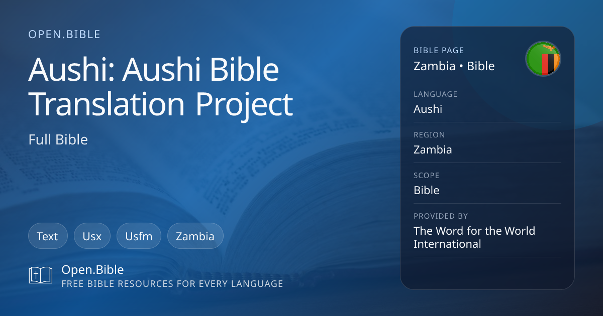 Aushi Bible Translation Project | Open.Bible